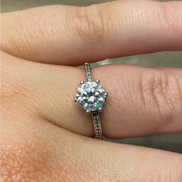 Pandora | Jewelry | Pandora Clear Sparkling Solitaire Ring | Poshmark